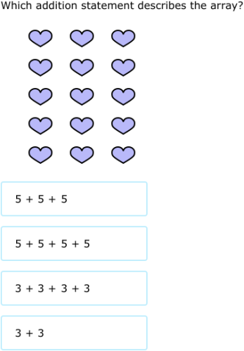 IXL - Identify repeated addition for arrays - sums to 25 (Class II ...