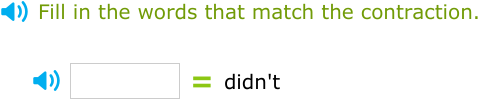 IXL - Form contractions with 'not' (Class I English practice)