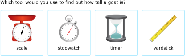 IXL - Choose the appropriate measuring tool (Class II maths practice)