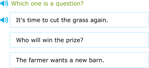 IXL - Identify questions (Class I English practice)