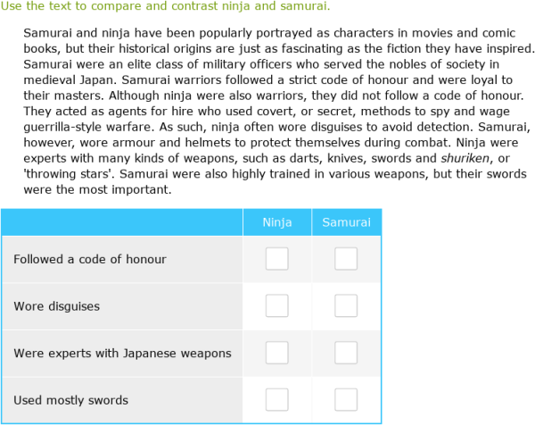 IXL - Compare and contrast in informational texts (Class VII English ...