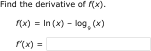 IXL - Find derivatives of logarithmic functions (Class XII maths practice)