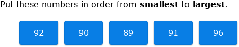 IXL - Put numbers in order (Class III maths practice)