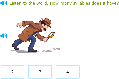 IXL - How many syllables does the word have? (Class II English practice)