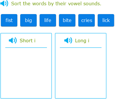 IXL - Use spelling patterns to sort long and short vowel words (Class ...