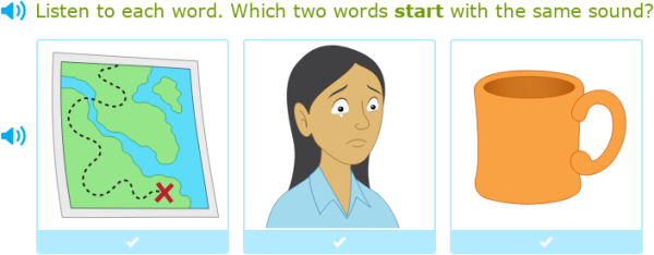 IXL - Which two words start with the same sound? (Lower kindergarten ...