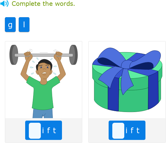 IXL - Complete the short i words (Class I English practice)
