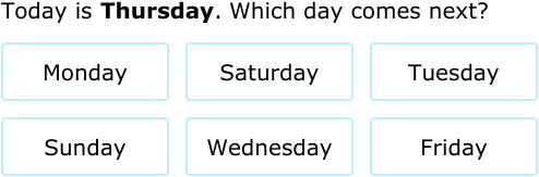 IXL - Days of the week (Class I maths practice)