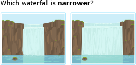 IXL - Wide and narrow (Lower kindergarten maths practice)