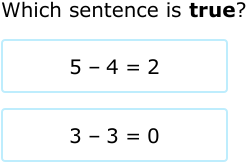IXL - Subtraction sentences: true or false? (Class I maths practice)