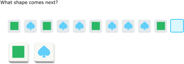 IXL - Find the next shape in a pattern (Class II maths practice)