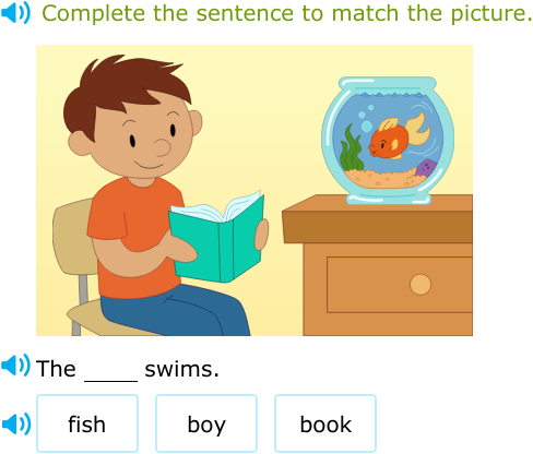IXL - Complete the sentence with a noun to match the picture (Class I ...