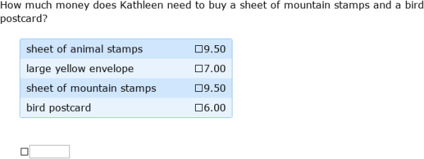 IXL - Price lists (Class III maths practice)