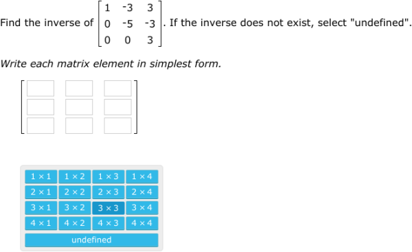 IXL - Inverse of a 3 x 3 matrix (Class XII maths practice)