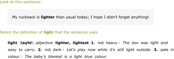 IXL - Use dictionary definitions (Class III English practice)