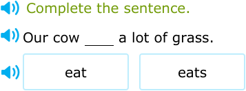 IXL - Complete the sentence with the best verb (Class I English practice)