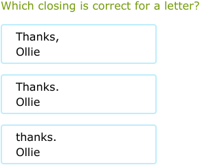IXL - Greetings and closings of letters (Class IV English practice)