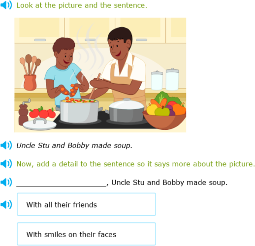 IXL - Add descriptive details to sentences (Class II English practice)
