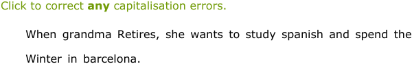 IXL - Correct capitalisation errors (Class IX English practice)
