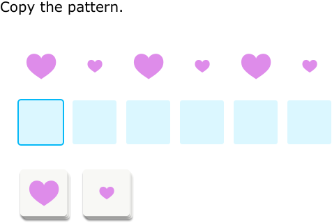IXL - Size patterns (Lower kindergarten maths practice)