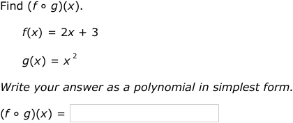 IXL - Composition of linear and quadratic functions: find an equation (Class XI maths practice)