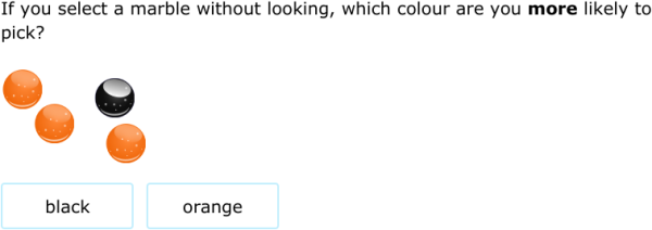 IXL - More or less likely (Upper kindergarten maths practice)