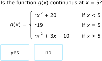 IXL - Determine the continuity of a piecewise function at a point (Class XII maths practice)