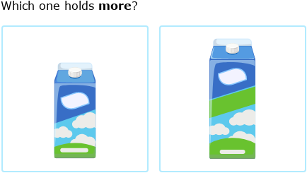 IXL - Holds more or less (Class II maths practice)