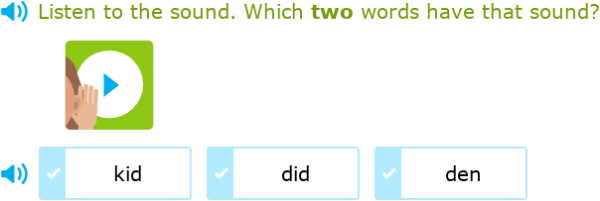IXL - Which two words have the same ending? (Lower kindergarten English ...