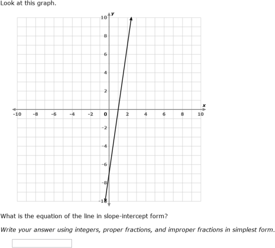 IXL - Slope-intercept form: write an equation from a graph (Class X maths practice)
