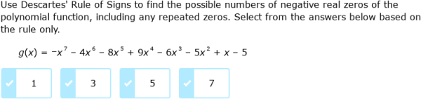 IXL - Descartes' Rule of Signs (Class XII maths practice)