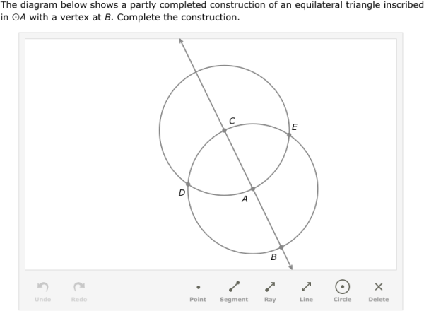 IXL - Construct an equilateral triangle inscribed in a circle (Class X ...