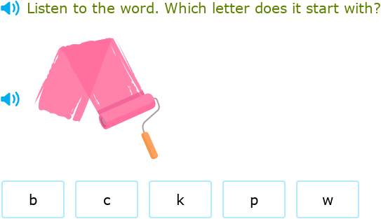 IXL - Which letter does the word start with? (Class I English practice)