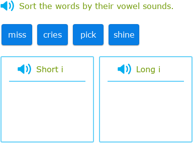 IXL - Use spelling patterns to sort long and short vowel words (Class ...