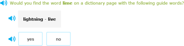 IXL - Use guide words (Class II English practice)