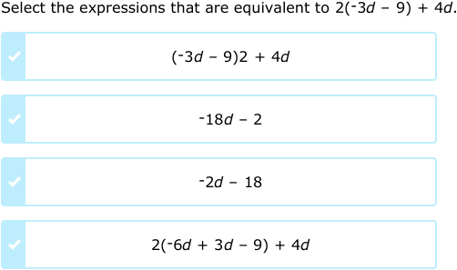 IXL - Identify equivalent linear expressions (Class VII maths practice)