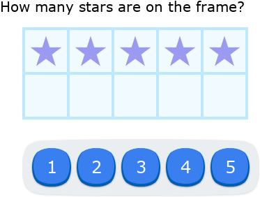 IXL - Count on ten frames - up to 5 (Upper kindergarten maths practice)