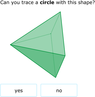IXL - Identify shapes traced from solids (Upper kindergarten maths practice)