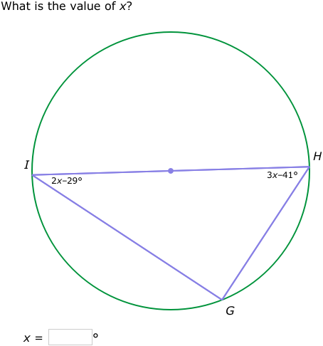 IXL - Angles in inscribed right triangles (Class IX maths practice)
