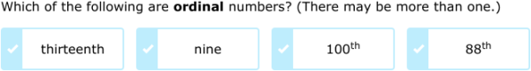 IXL - Ordinal numbers to 100th (Class III maths practice)