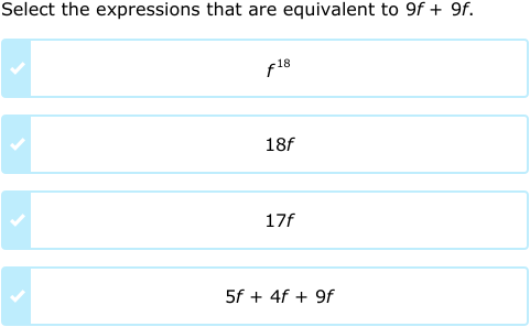 IXL - Identify equivalent expressions (Class VI maths practice)