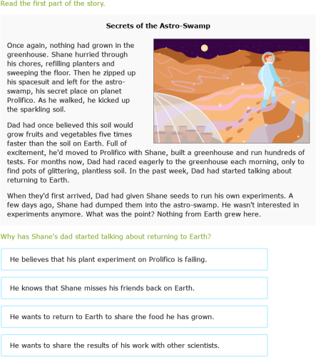 IXL - Read science fiction with illustrations (Class IV English practice)