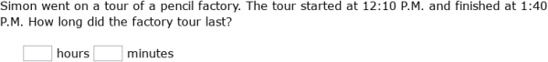 IXL - Elapsed time word problems (Class III maths practice)