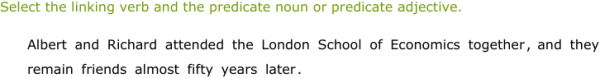 IXL - Identify linking verbs, predicate adjectives and predicate nouns ...