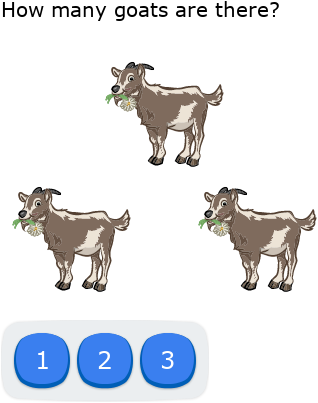IXL - Count objects - up to 3 (Lower kindergarten maths practice)