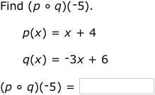 IXL - Composition of linear functions: find a value (Class XI maths practice)