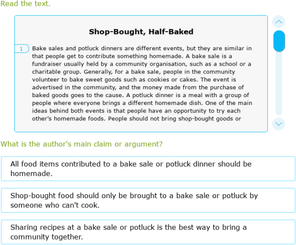 IXL - Trace an argument: set 1 (Class IX English practice)