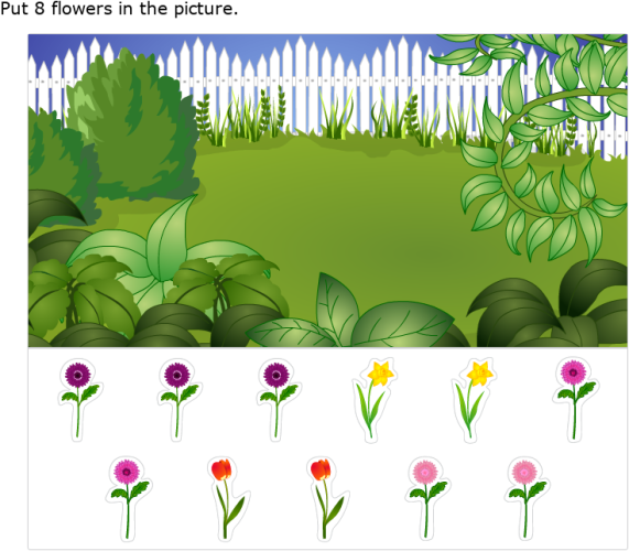 IXL - Count using stickers - up to 10 (Upper kindergarten maths practice)