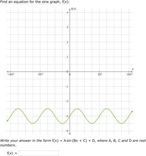 IXL - Write equations of sine functions from graphs (Class XI maths practice)