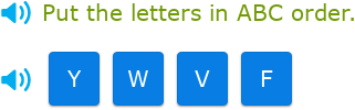 IXL - Put the letters in ABC order (Class I English practice)